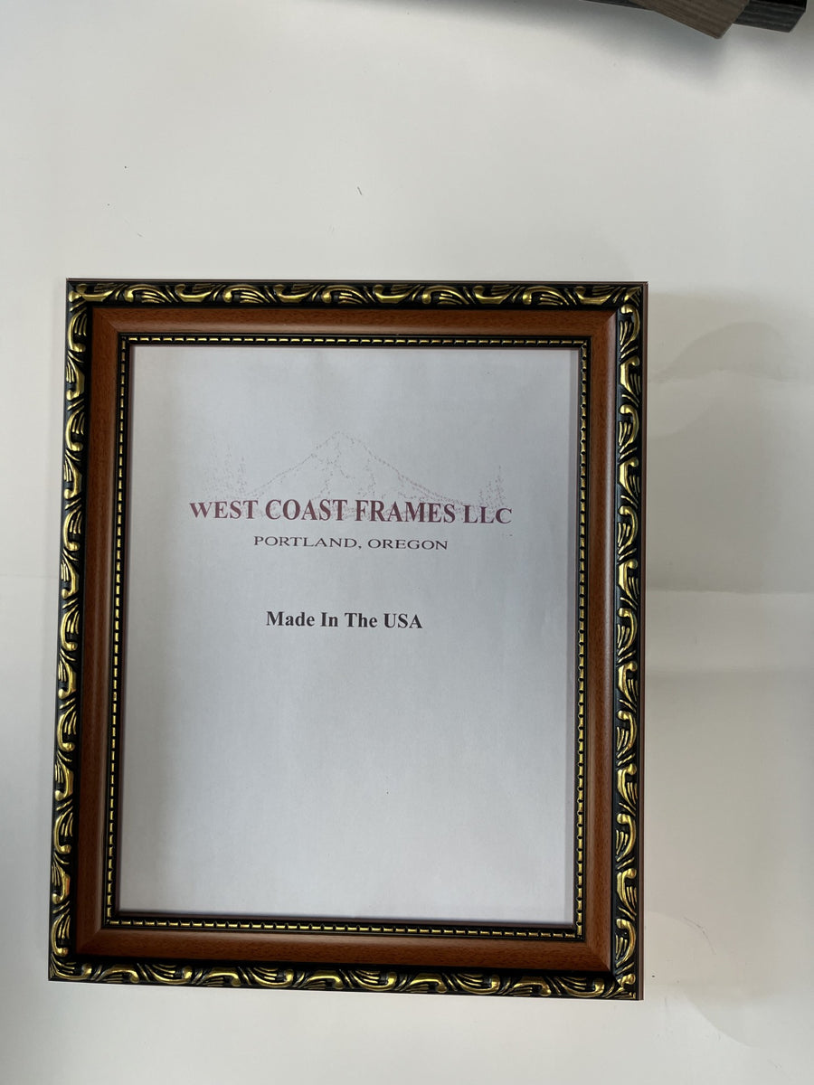 301W Walnut Panel Ornate 1-1/4" Poly Picture Frame – West Coast Picture ...