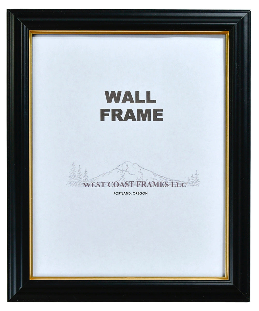 3329 Traditional Black with Gold Accent 1" Wood Picture Frame – West ...