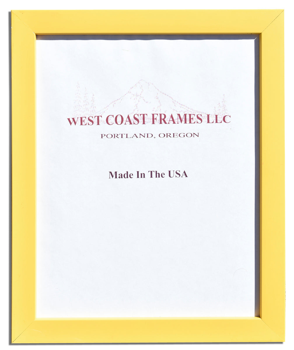 31014 Lemon Yellow Wood Picture Frame - Clear Glass + Sawtooth Hanger ...