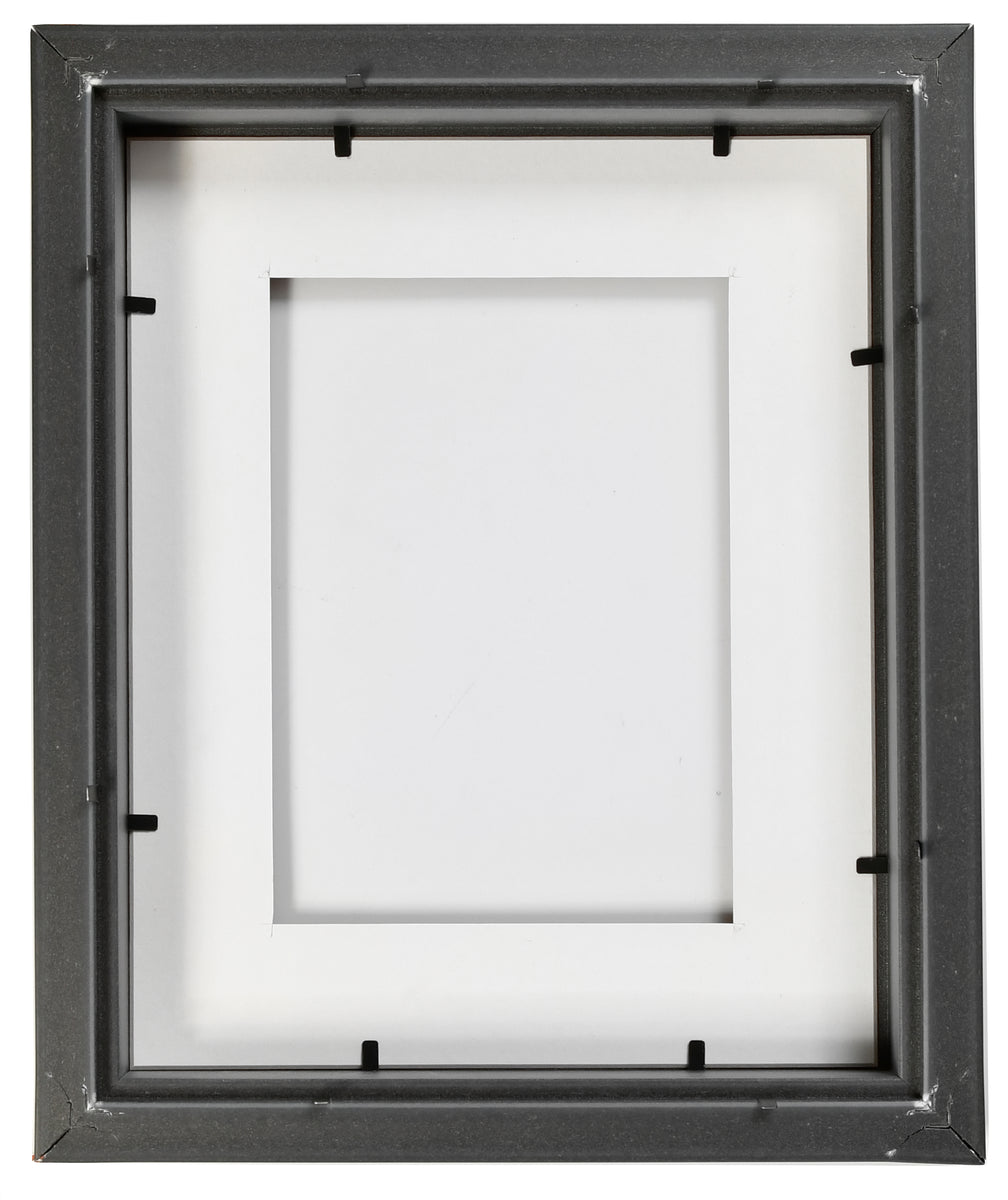SHADOW BOX FRAME FOR OBJECTS - BLACK FRAME, BLACK MAT - CLEAR GLASS ...