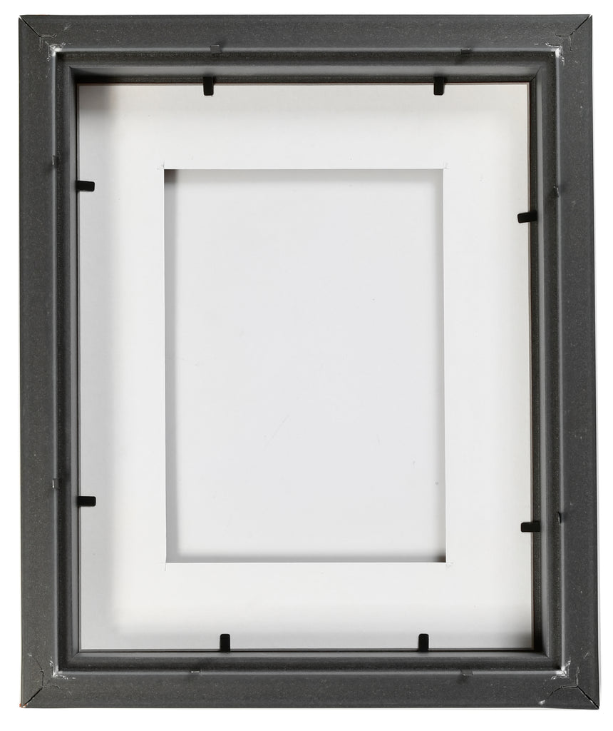 SHADOW BOX FRAME FOR OBJECTS - BLACK FRAME - WHITE MAT - CLEAR GLASS ...